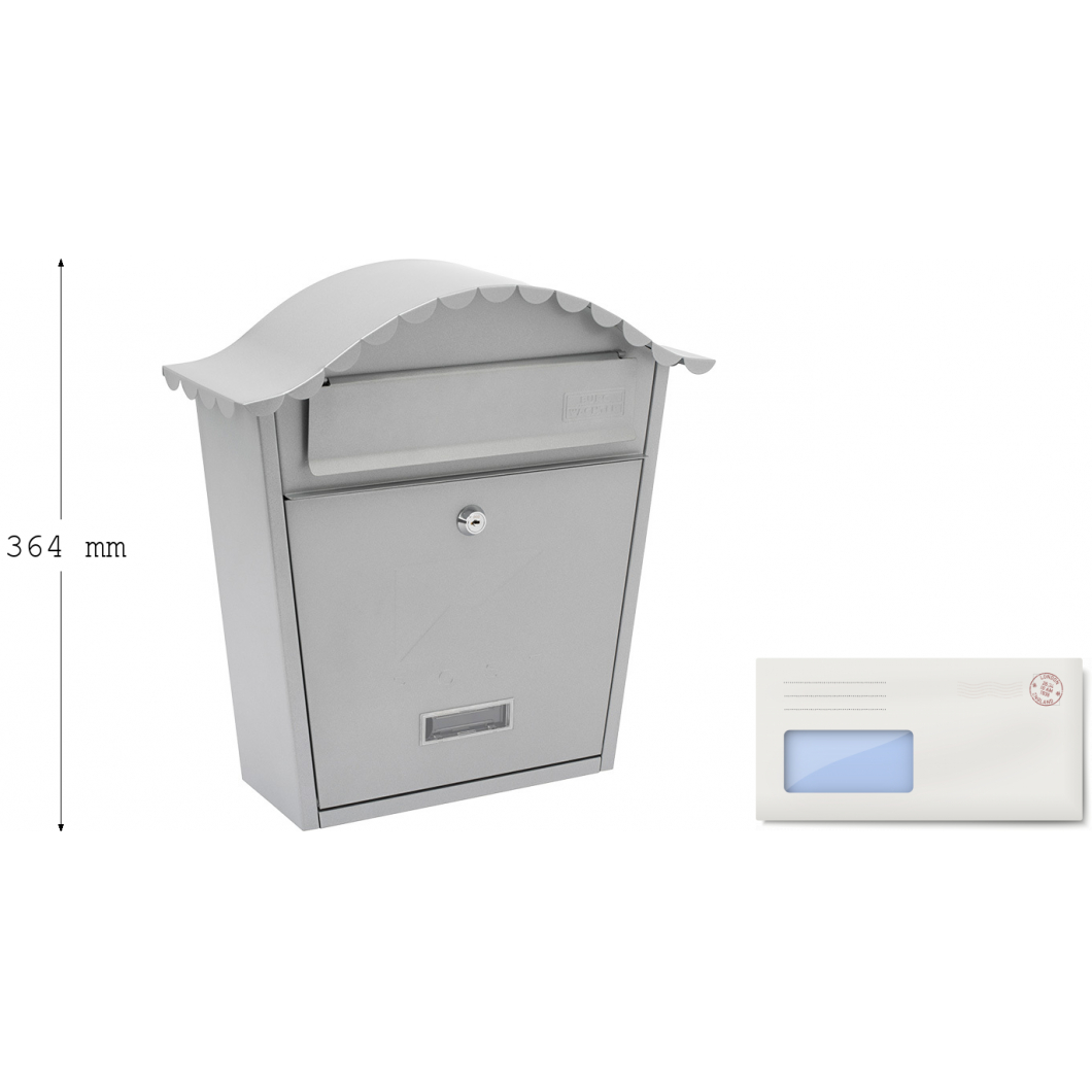 Classic Galvanized Steel French Grey Post Box | Safe