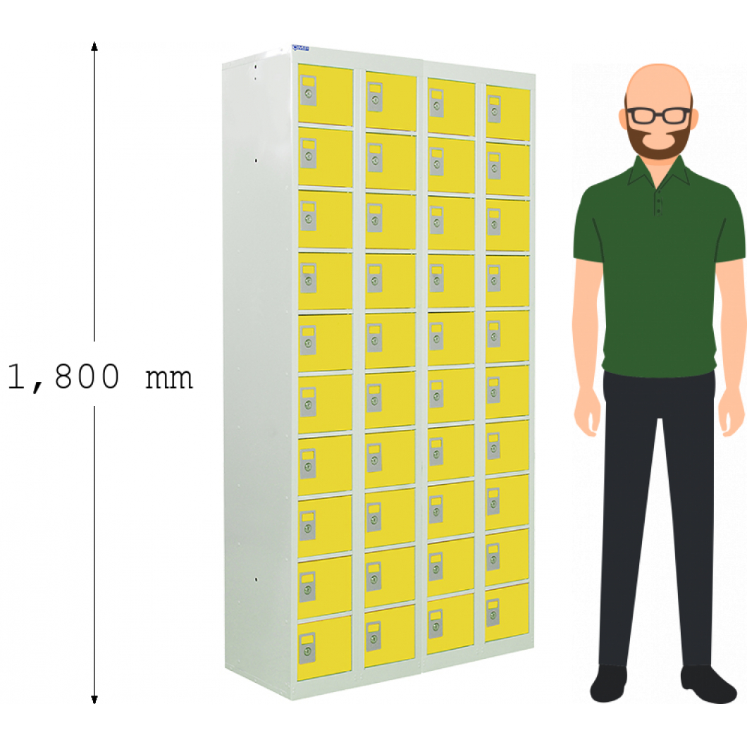 QMP Personal Effects 40 Door - Yellow Locker | Safe.co.uk